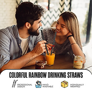 Jumbo Smoothie Straws, 100 pack, 10.5 in, Boba Straw, Extra Wide & Fat, Black, 0.5" Diameter, Large, Polypropylene Plastic, BPA Free, Reuseable for Milkshakes, Tea, Coffee, Bubble Milk | Houseables