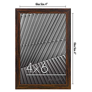 Americanflat 4x6 Picture Frame in Walnut - Thin Border Photo Frame with Shatter Resistant Glass - Horizontal and Vertical Formats for Wall and Tabletop