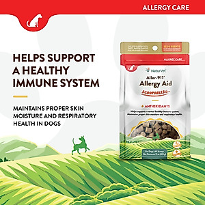 NaturVet Scoopables Aller-911 Dog Allergy Support Vitamins - Supports Immunity & Seasonal Allergies in Dogs - Hickory Smoked Bacon Flavored Pet Health Supplement | 11oz Bag