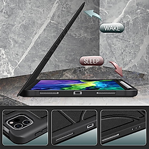 Fintie Magnetic Stand Case for iPad Pro 11-inch (4th / 3rd Generation) 2022/2021 - Multiple Angles Shockproof Soft TPU Cover w/Pencil Holder, Also Fit iPad Pro 11" 2nd /1st Gen, Black