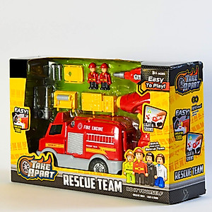 PREXTEX Take Apart Toy with Working Drill for Boys & Girls, Build Your Own Fire Truck Toy Educational Playset with Tools and Power Drill, DIY Assembly Truck with Realistic Sounds & Lights