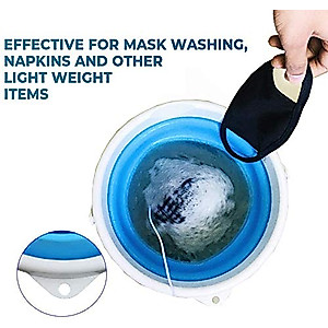 D&T Foldable Mini Tub Washing Machine, Portable Compact Ultrasonic Turbine USB Washer for Apartments, Laundry, Camping Dorms, Home Travel Business Trips