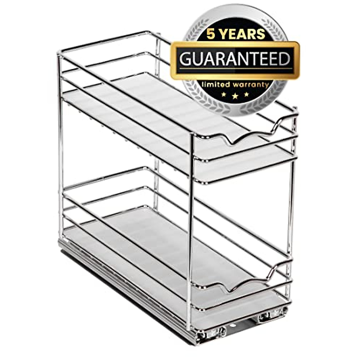 HOLDN’ STORAGE Spice Rack Organizer for Cabinet, Heavy Duty - Pull Out Spice Rack 5 Year Warranty - Spice Organization 4-1/2"Wx10-3/8 Dx8-7/8 H - Spice Racks for Inside Cabinets & Pantry Closet