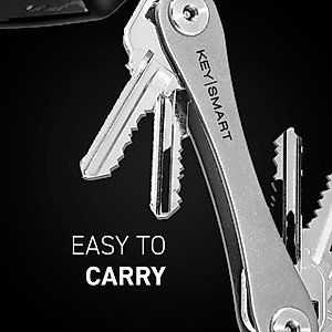 KEYSMART Key Holder for Keychain Key Ring - Compact Key Organizer Key Chain Key Case, Minimalist Pocket-Sized EDC Keychain, Loop Piece for Car Fobs, Expandable (up to 14 Keys, Titanium)
