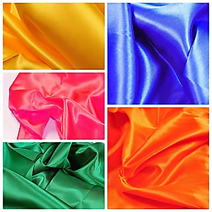 Satin Fat Quarter 18pcs 18inchX20.5inch 100% Polyester Poplin Fabric Solid Fabric Quilting Fabric Arts, DIY Crafts&Sewing Patchwork by 16 Kinds Color