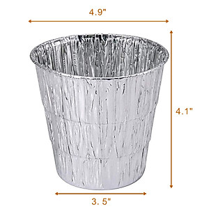 U/B Grease Bucket Liners, Aluminum Disposable Replacement Part for Traeger Green Mountain Oklahoma Joe's Wood Smoker Pellet Grill Drip Tray, 24-Pack Silver