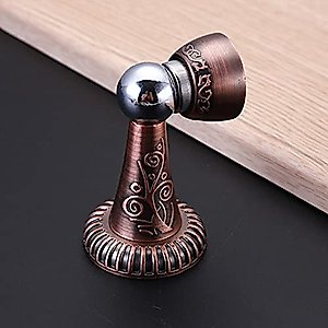 Antique Carved Mechanical Door Stops Door Stopper Quiet Door Holder Toilet Glass Door Catch Hidden Doorstop Furniture Hardware (Color : E)