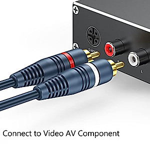DteeDck RCA Splitter 1 Female to 2 Male 2 Pack, RCA Y Splitter RCA Audio Video Cable Splitter Adapter Dark Blue