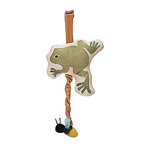 Manhattan Toy Firefly Frog Baby Travel Toy with Chime, Jiggle Pull, Crinkle Fabric and Adjustable Fabric Loop for Carriers and Cribs