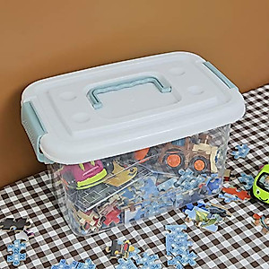 Kiddream 6-pack 5 Liter Small Boxes with Lids, Plastic Clear Storage Bin