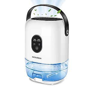 2200 Cubic Feet(240 sq ft) Dehumidifier Home, GESLEBEN Small Quiet Dehumidifiers with 7 Colorful Atmosphere Lightings, Auto-off When Water is Full, Water Level Visible, Portable Air Dehumidifiers for Basements Bedroom Bathroom Closet RV