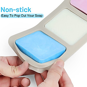 GYHTOO 3 Pack Handmade Soap Silicone Molds,4 Cavities Wax Melt Mold,Soap Molds for Soap Making - Included Round,Oval,Rectangle Shape, Ideal for Milk Soaps,Scent Candles Making Molds