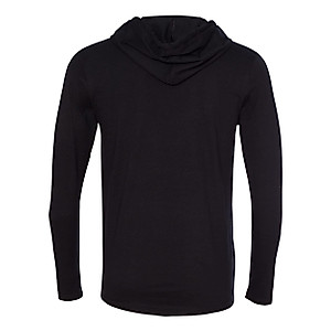 Anvil Lightweight Long-Sleeve Hooded T-Shirt (987AN)- BLACK/DARK GREY,XL