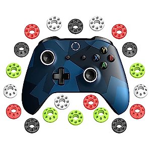 Murciful Silicone Soft Precision Rings Aim Assist Rings Motion Control Compatible with Playstation 5,Playstation 4,Xbox, Xbox one,Xbox Series X,Pc Gamepads,Power A（5 Black 5 White 5 red 5 Green）