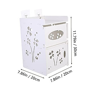 DOITOOL Tissue Box Rack Paper Towel Mount Wall Mounted Paper Towel Roll Holder Makeup Organizer Box Wall Mount Shelves Toilet Tissue Roll Holders Wall Mount Toilet Paper Roll Holder Desk