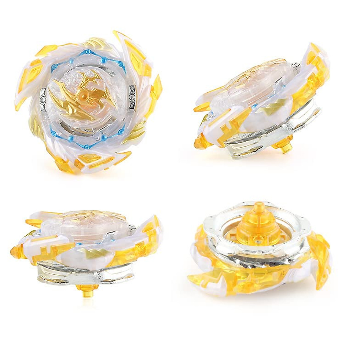 Bey Battle Burst Gyro Blade Toy Set Great Birthday Gift for Children Kids Boys 6 8 + Metal Fusion Attack Top Battling Burst 4 Spinning Tops 2 Two-Way Launcher