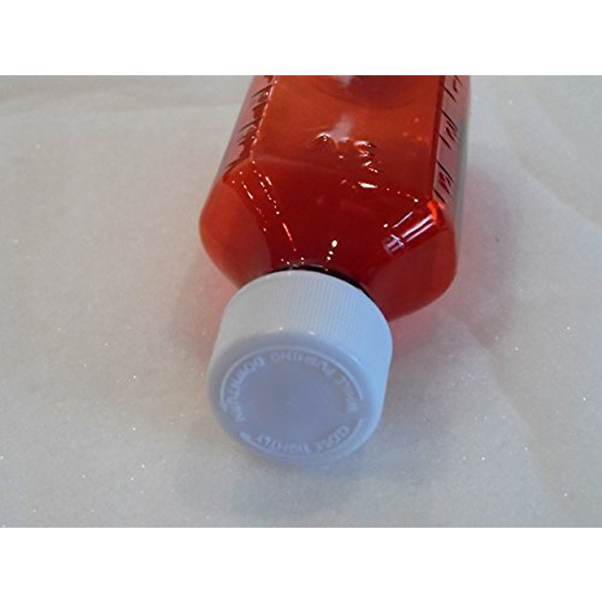 Graduated Oval 8 Ounce Amber Plastic RX Medicine Bottles and Caps Pharmaceutical Grade Package of 25