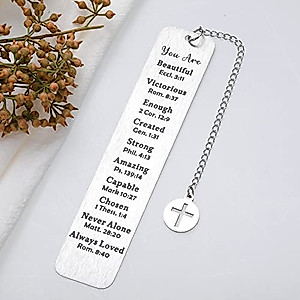 Inspirational Bookmark Christian Gifts for Women Men, Bible Verse Bookmark for Kids Teens Book Lovers, Religious Church Gift for Friend Female,Birthday Christmas Stocking Stuffers for Her Him Girl Boy