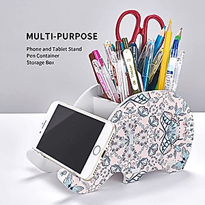 Xwyzy Elephant Pencil Holder with Mobile Phone Holder Desktop Storage Pencil Mobile Phone Holder Bracket