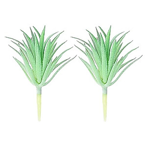 PATIKIL Artificial Succulent Plants, 2 Pack Small Fake Plants Faux Succulents Plant Unpotted for Home Garden Decoration, Green