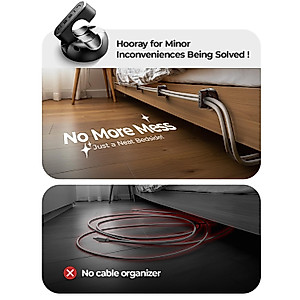 8-Pack Magnetic Cable Clips [1S Snap-On] Cord Holder, LISEN Office Desk Organizers and Accessories with 4 Extra Strong Adhesive Pads, Wire Organizer for Nightstand, Home, Wall, Car, Desktop