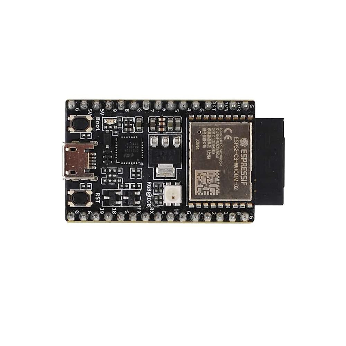 Stemedu ESP32-C3-DevKitC-02 ESP32-C3-WROOM-02 Development Board Module with 4MB SPI Flash WiFi + Bluetooth Core 2-in-1 Microcontroller Processor for Ar-duino IDE