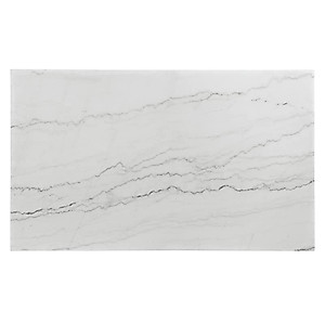 Pemberly Row Modern Rectangular White Marble Top Dining Table