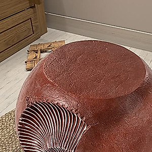 SUNBURY Outdoor Side Table for Patio, Concrete Side Table, Red Nautilus Small Side Table End Table, Outdoor Accent Table Garden Stool