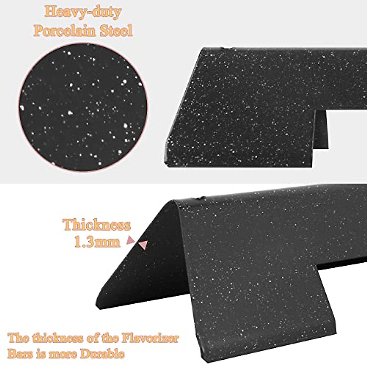 MOASKER 15-1/4" 7636 Grill Flavorizer Bars for Weber Spirit II E-310 S-310 E-320 S-320, Porcelain-Enameled Heat Plates for Weber Spirit E/S-310, E/S-320 Series Model (with Front Control Knobs), 67046