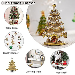 QFkris Christmas Tree Jewelry Trinket Boxes Hand Painted Enameled with Shinning Rhinestones, Ring Holder, A Surprise Gift Christmas Decor