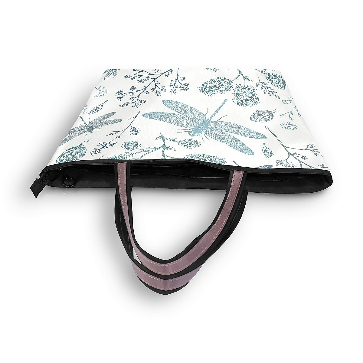 Shoulder Bag Large Beach Travel Tote Bag Blue Dragonfly Printed Handbags