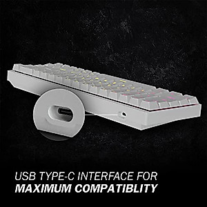 Durgod Hades 68 RGB Mechanical Gaming Keyboard - 65% Layout - Cherry Profile - Doubleshot PBT - USB Type C - Aluminium Chassis (Gateron Brown, White)