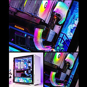 RIPTEADRY Addressable RGB Extension Cable, 24 Pin/2x8Pin/3x8Pin ATX RGB Cable, ATX RGB Extension Cable, PC Internal Components for Motherboard Connector