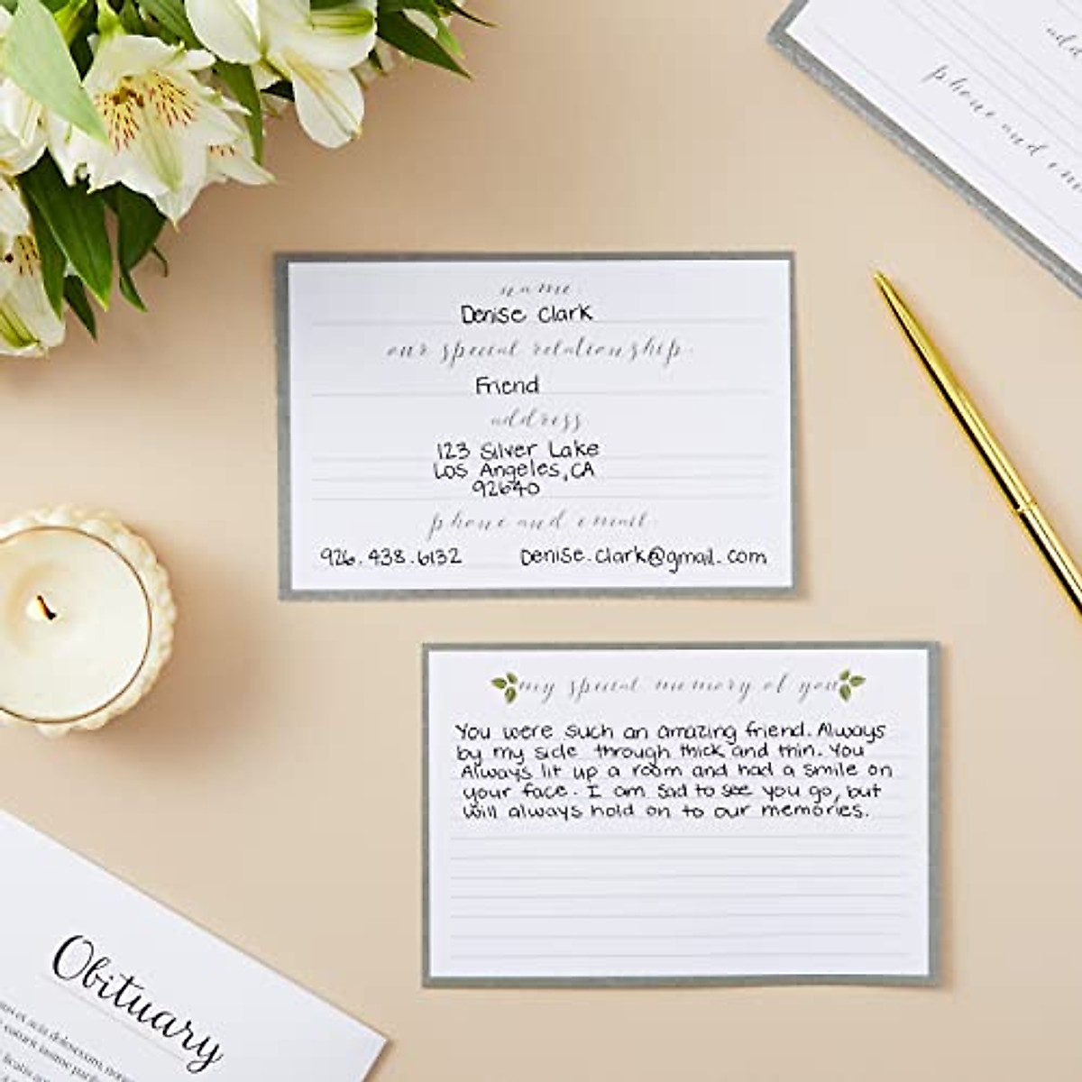 Best Paper Greetings 60 Count of Memorial Cards, My Special Memory of You Remembrance Cards, 10 x 15 cm