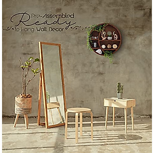 Kuuza Crescent Moon Shelf for Crystals | Moon Phase Shelf | Wooden Moon Shelf | Wall Decoration for Stone Crystals and Essential Oils | Moon Phases Wall Art, Brown, 17 inch x 17 inch x 3.4 inch