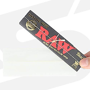 RAW Black Inside Out King Size Slim Rolling Papers | 50 Packs | Perfect for Backrolling - So Thin You Can Truly Taste Your Terps