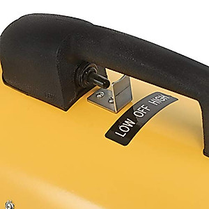 Comfort Zone CZBU80 8” Industrial Utility Blower Fan, All-Metal Construction, Auto-Reset Thermal Protection, Durable Carry Handle, Rubber Feet, Helps Exhaust Fumes/Odors, Dry Wet Areas, Yellow