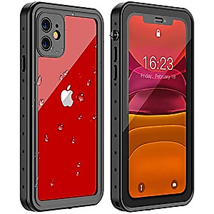 AMILIFECASES for iPhone 11 Case Waterproof,with Built in Screen Protector,Shockproof Dustproof Full Body Heavy Duty Protective Phone Case for iPhone 11 6.1 inches Black/Clear