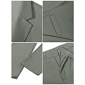 Ryannology Mens 2 Piece Suits Notch Lapel Dress Suits 2 Button Slim Fit Tuxedo Jacket Blazer Pants for Business Wedding Prom Grey