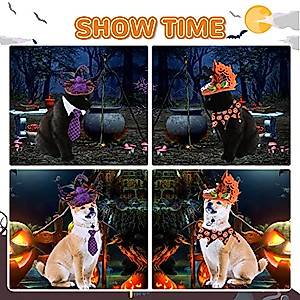 XGDMEIL Dog Costumes, Small Dog Halloween Costumes Funny,Dog Halloween Pumpkin Hat and Dog Halloween Costumes Bandana Collar Set, Dog Halloween Party Decoration for Small Medium Large Breeds Dogs Cats Pet Accessories Clothes