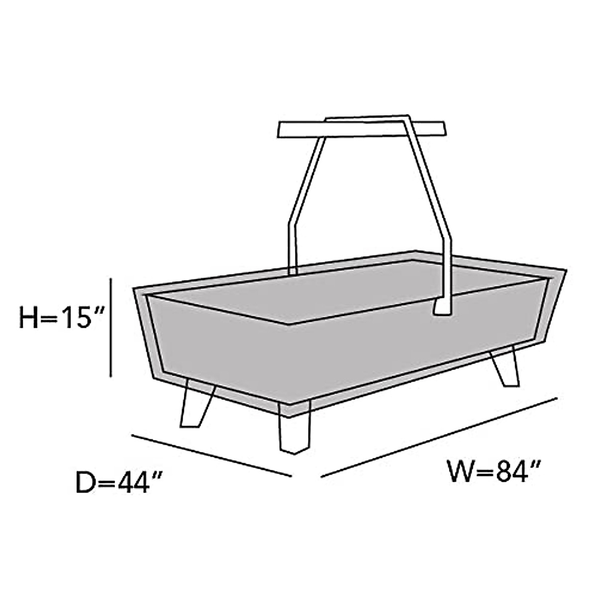 Covermates Air Hockey Table - Light Weight Material, Weather Resistant, Outdoor Living Cover-Black