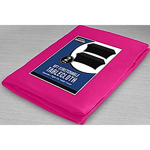 Utopia Kitchen Spandex Tablecloth 2 Pack [6FT, Fuchsia] Tight, Fitted, Washable and Wrinkle Resistant Stretch Rectangular Patio Table Cover for Event, Wedding, Banquet & Parties [72Lx30Wx30H Inch]