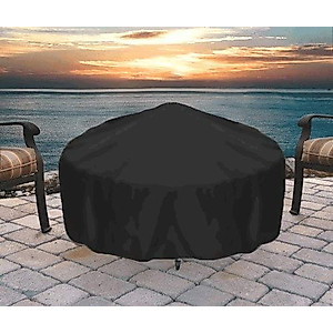 Two Dogs Designs Home and Garden 2D-FP48001 Fire Pit Cover With Level 4 UV Protection, 48-Inch, Black
