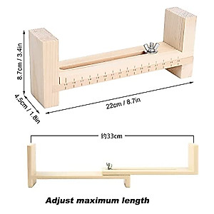Wood Bracelet Jig, Adjustable Bracelet Maker DIY Hand Knitting Bracelet Jig with 2 Clamp Bracelet Braiding Tool, U Shape Clear Scale Bracelet Maker Rack