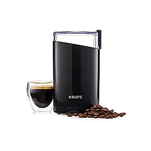 Krups One-Touch Coffee and Spice Grinder 12 Cup Easy to Use, One Touch Operation 200 Watts Coffee, Spices, Dry Herbs, Nuts Black