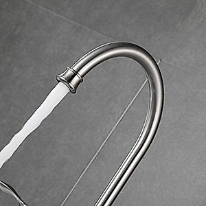 PARLOS 8 Inch Two Handles High Arch Kitchen Sink Faucet with Side Sprayer & Supply Lines, Brushed Nickel, Demeter 14138