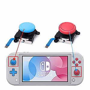 ECHZOVE Replacement Joy Stick Compatible with Switch lite, Joystick Replacement Compatible with Switch lite and Repair Tool Kit for Switch lite - 2 Pack (Blue Red)
