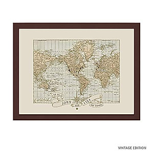 Personalized Wedding Anniversary Push Pin World Map