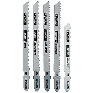 DEWALT Jigsaw Blades Set, T-Shank, 5-Piece (DW3795H)