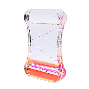 FARUTA Oil Hourglass Liquid Motion Bubbler Timer Double Color Hourglass Pressure Release Toy Desktop Ornament for Christmas Birthday Gift (Color : Pink+Yellow)